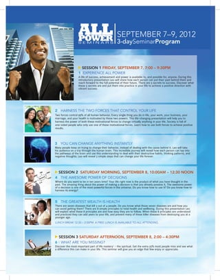 All Power Seminar Schedule | PDF