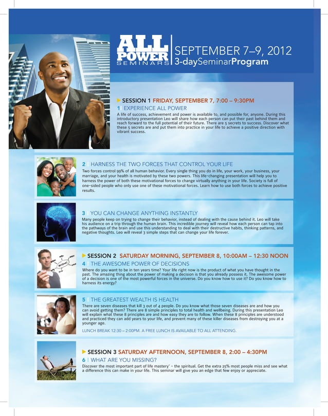 All Power Seminar Schedule | PDF