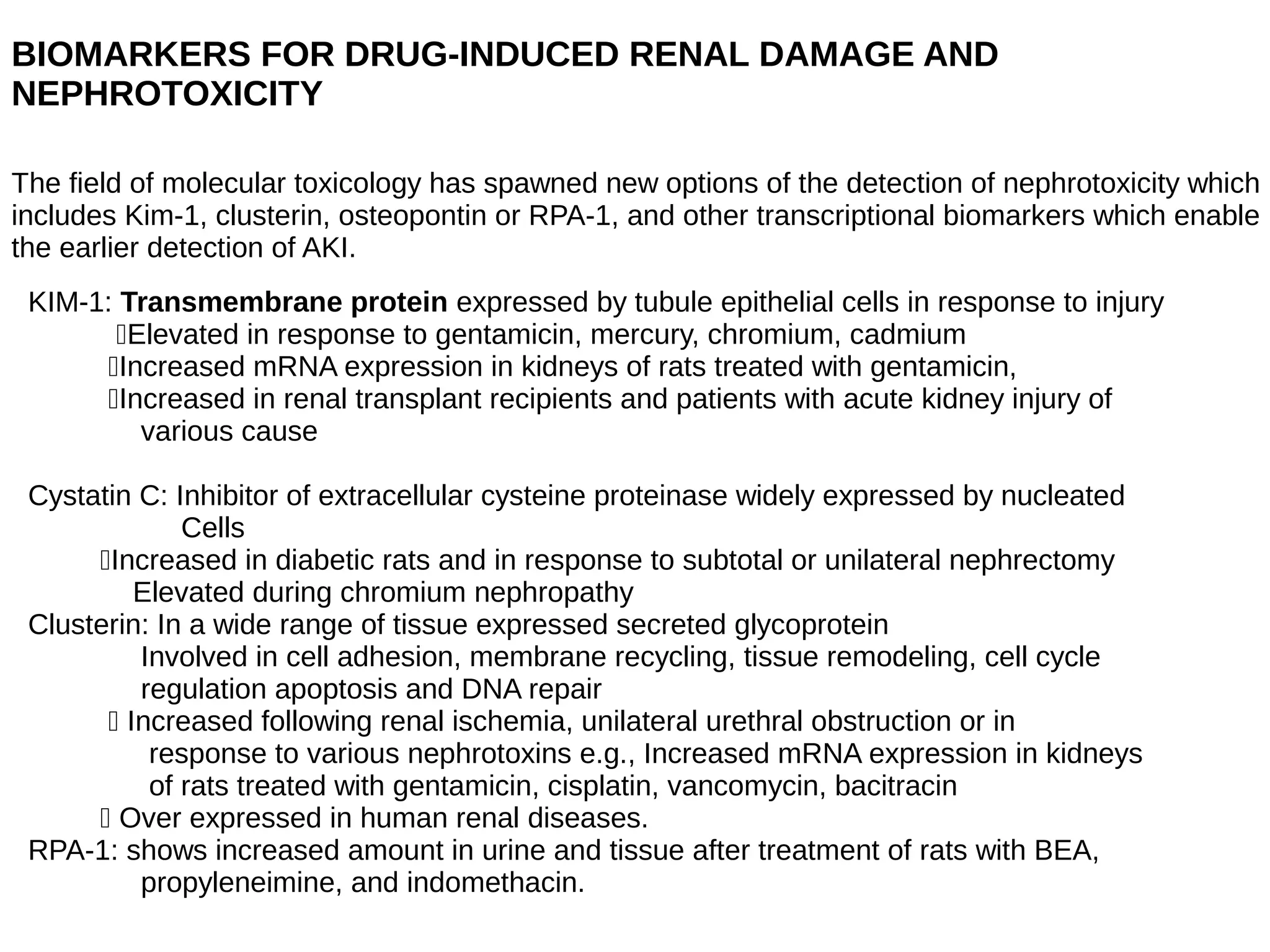 Molecular mechanism of drug induced nephrotoxicity | ODP