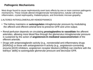Molecular mechanism of drug induced nephrotoxicity | ODP