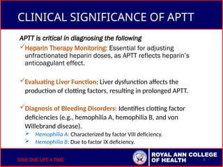 APPT- Activated Partial Thromboplastin Test | PPTX