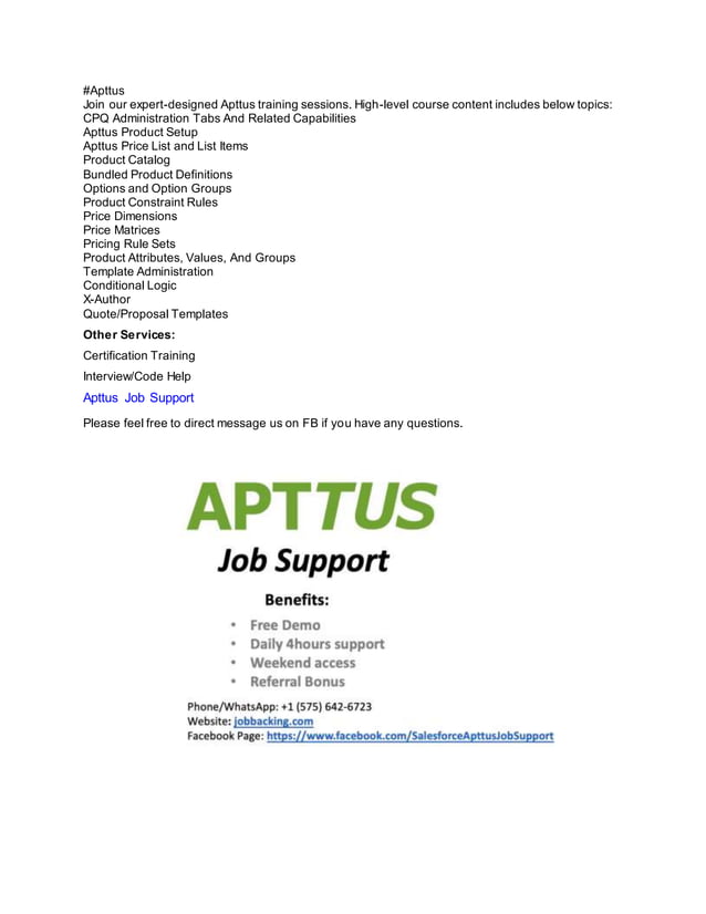 Apttus job support | DOCX