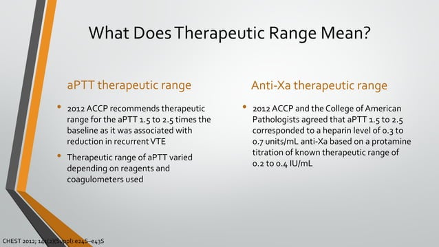 Anti-Xa versus aPTT Monitoring for Intravenous Heparin Administration ...