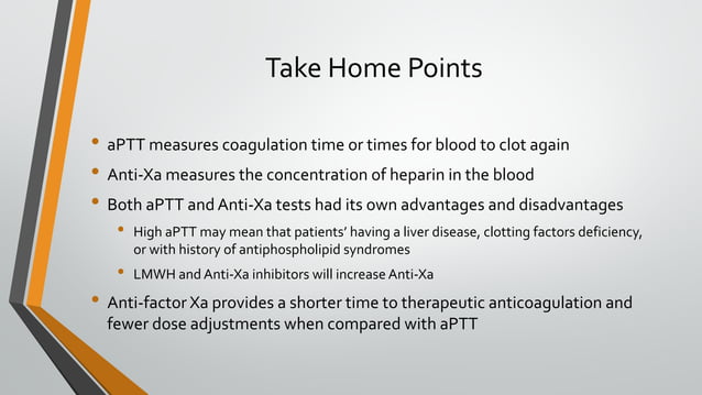 Anti-Xa versus aPTT Monitoring for Intravenous Heparin Administration ...