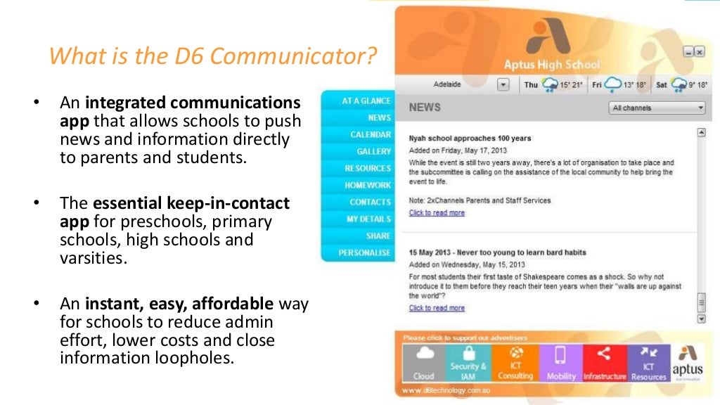 The D6 Communicator for Schools - now in Australia!
