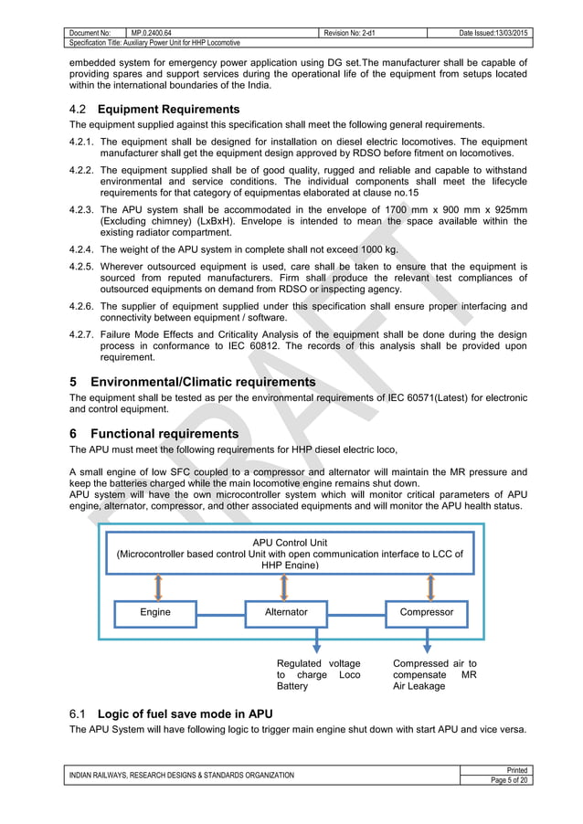 Apu rdso-draft specification-mp-0-2400-64-priliminary revised draft apu ...
