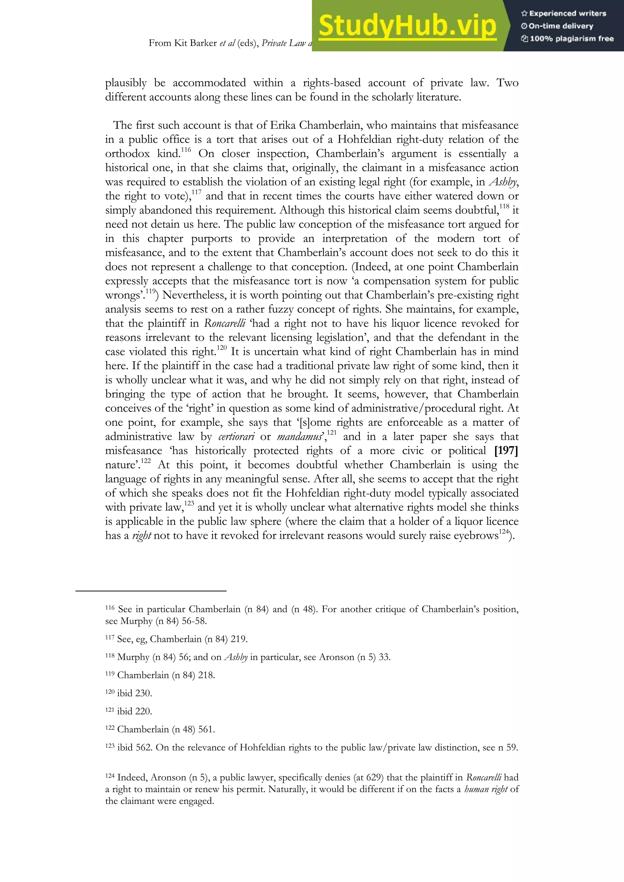 A Public Law Tort Understanding Misfeasance In Public Office | PDF