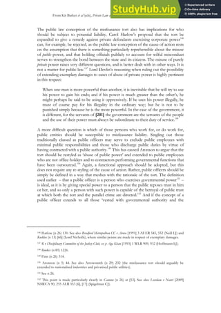 A Public Law Tort Understanding Misfeasance In Public Office | PDF