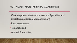 APUNTE actitud lirica enunciativa apostrofica y carminica | PPT