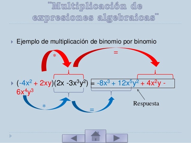 Multiplicación de expresiones algebraicas