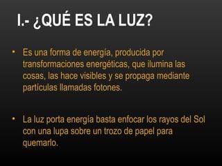 PPT y apuntes de la luz para tercero básico | PPT