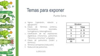 Álgebra, lenguaje algebráico, matemáticas | PPTX