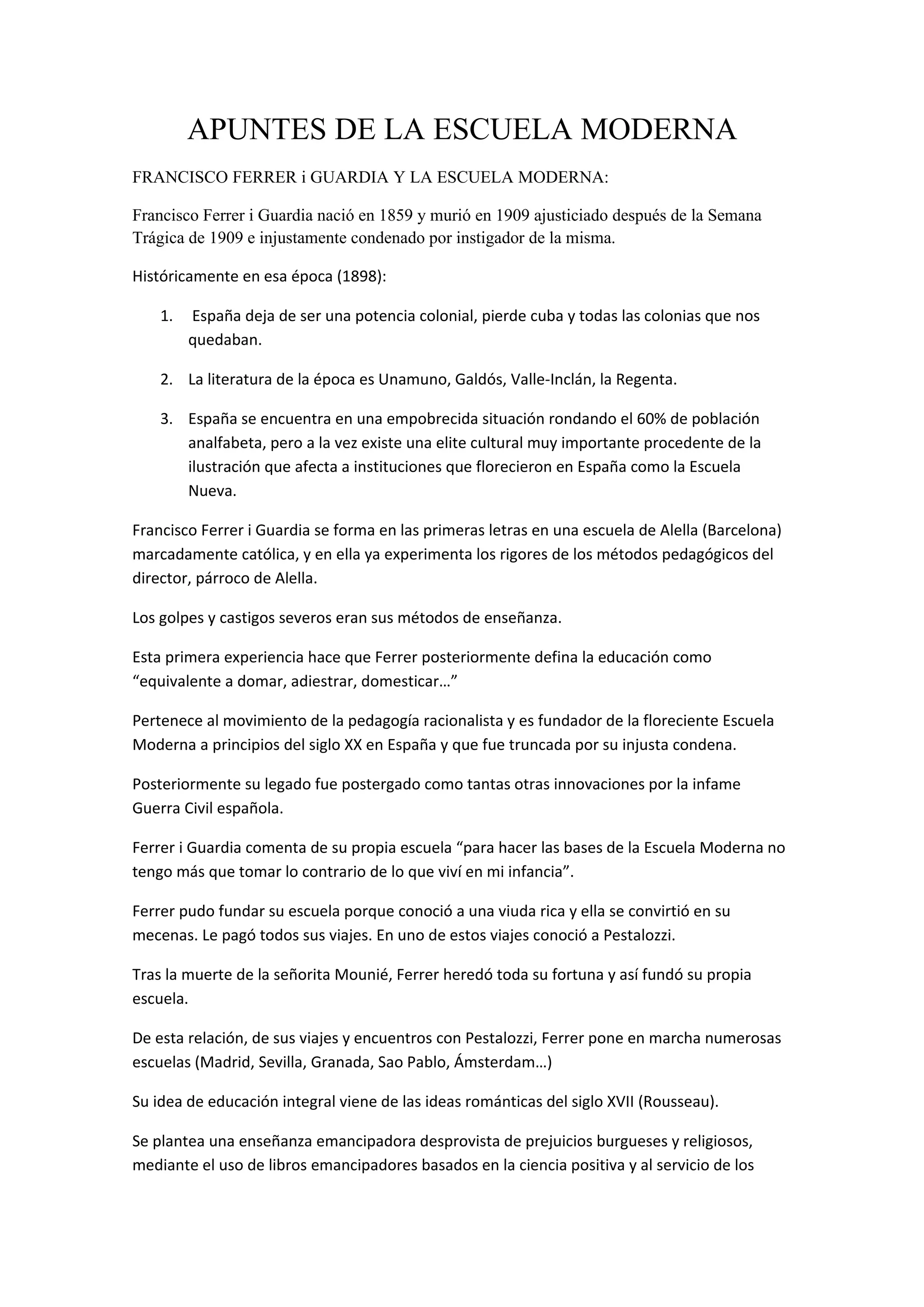 Ferrer I Guardia Y La Escuela Moderna Pdf