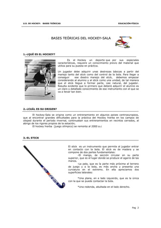 Apuntes hockey sala | PDF