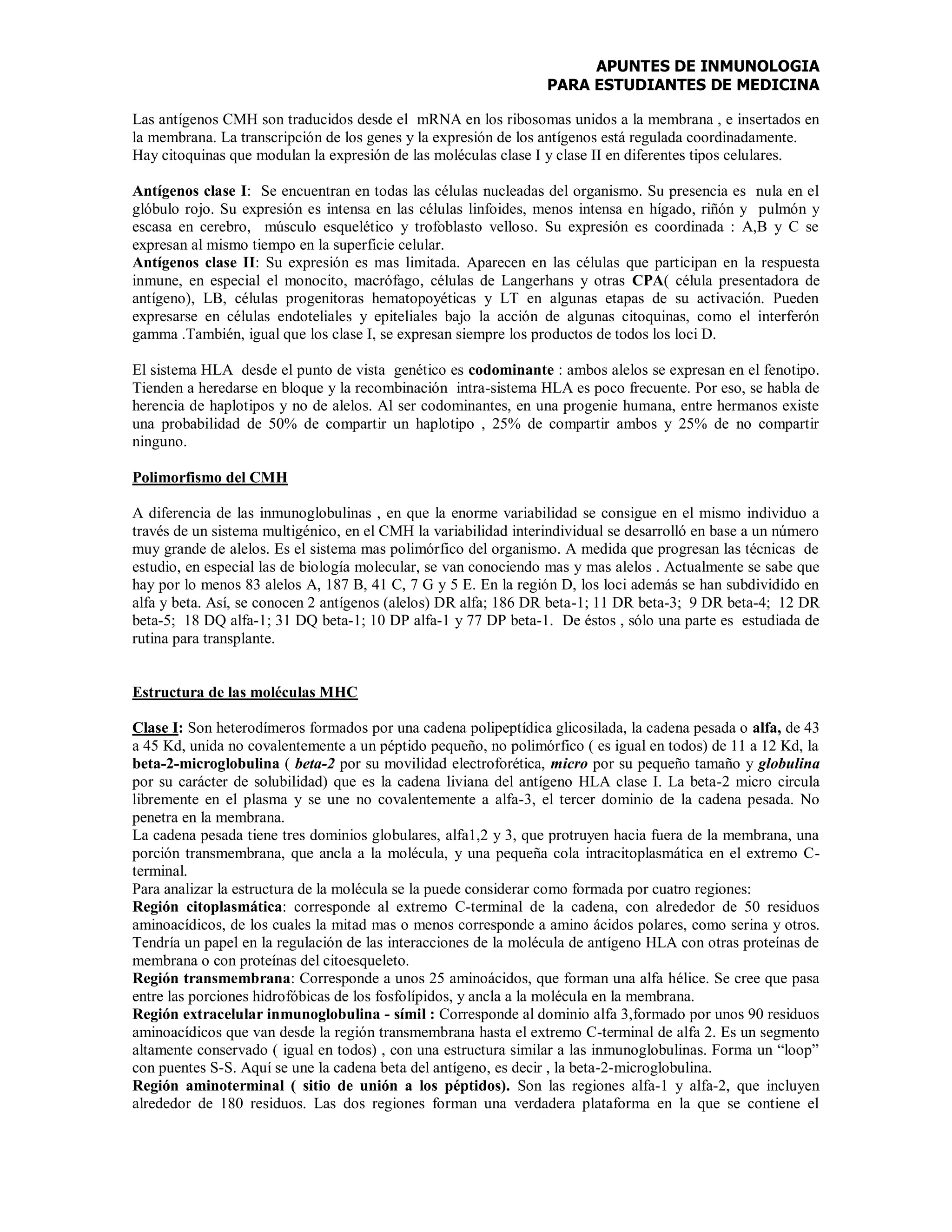 Complejo mayor de histocompatibilidad | PDF