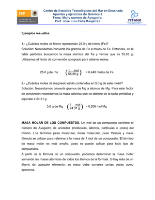 Ejemplos De Números De Avogadros