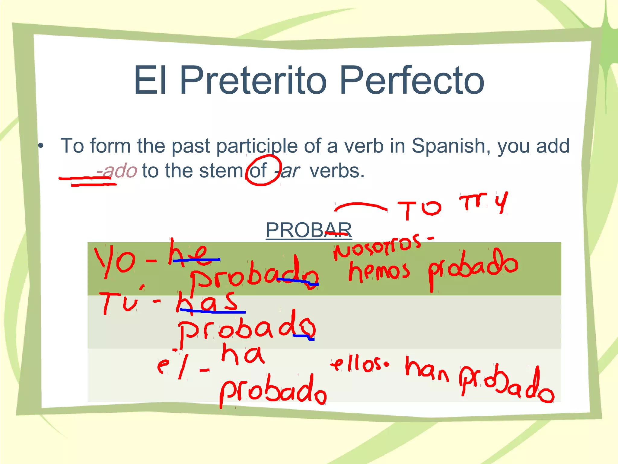 Apuntes preterito perfect | PPT