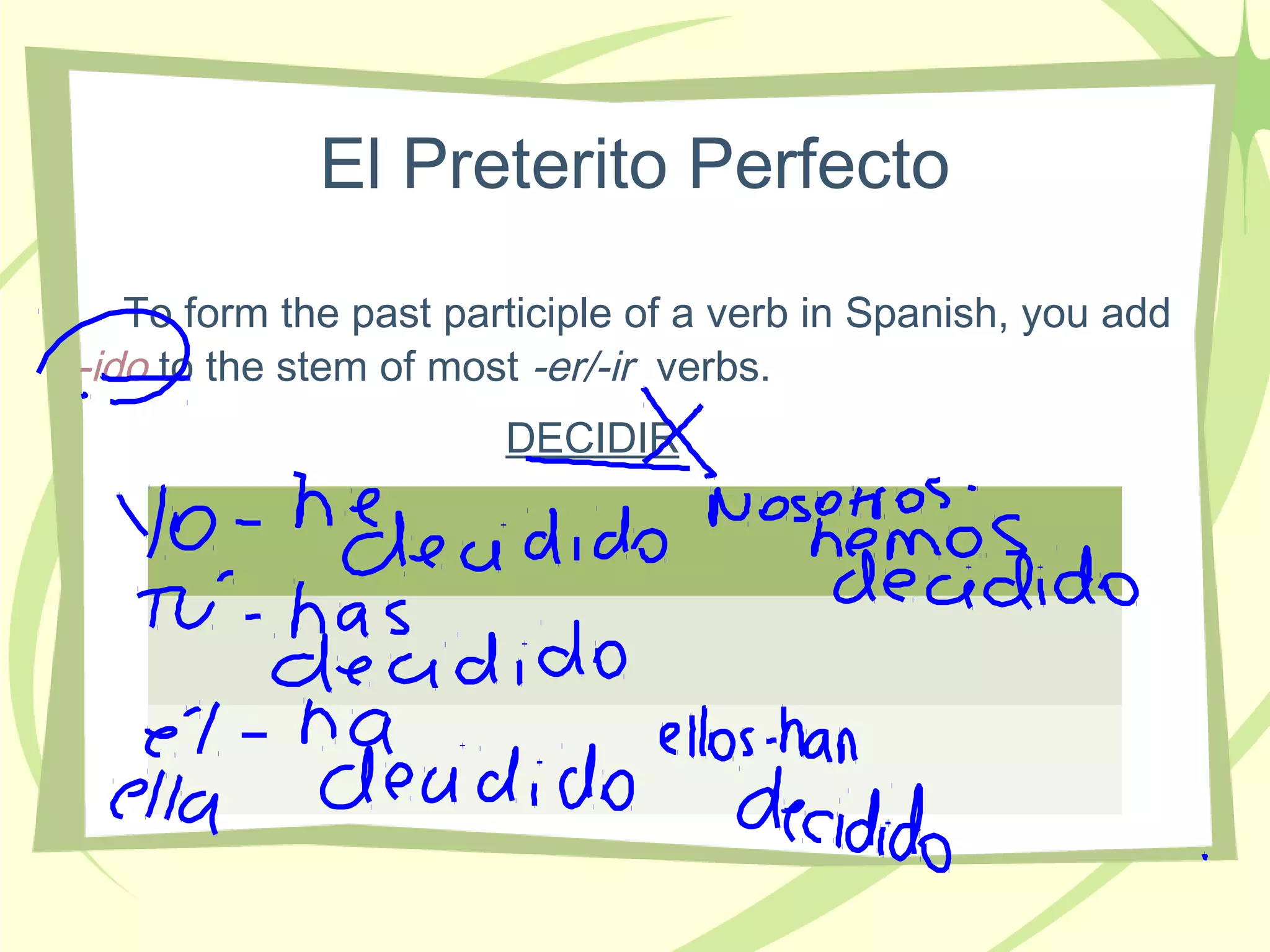 Apuntes preterito perfect | PPT