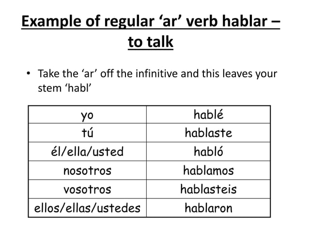 Apuntes preterito verbos ar | PPTX