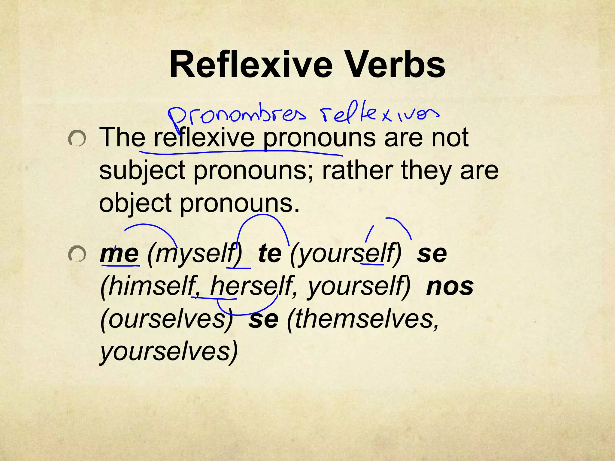 Apuntes reflexive verbs | PPTX