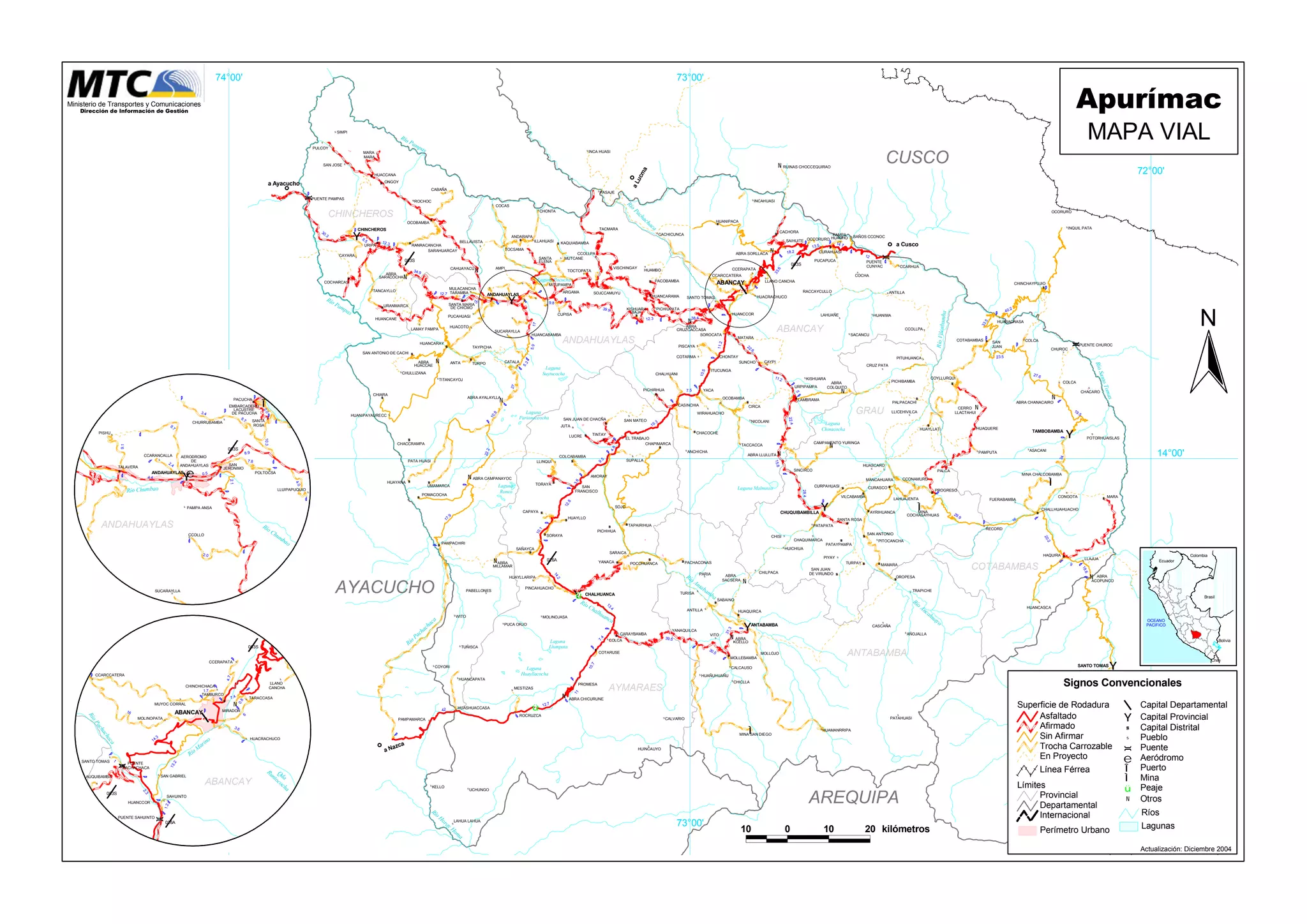 Mapa vial del departamento de Apurímac | PDF