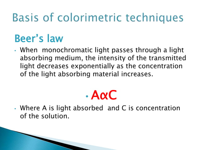 colorimeter | PPTX | Chemistry | Science
