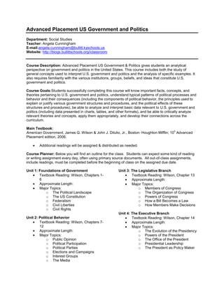 Advanced Placement Syllabus