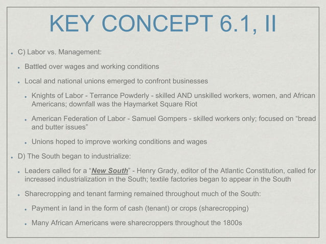 Apush review-key-concept-6.1-revised-edition | PPTX | Agriculture ...