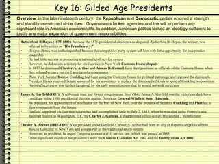 Apush keys to unit 6 gilded age politics | PPT