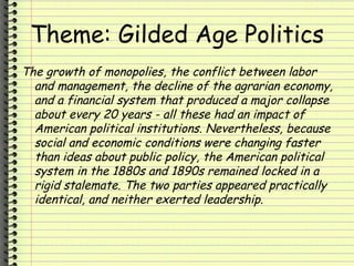 Apush keys to unit 6 gilded age politics | PPT