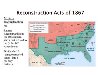 Reconstruction Act Of 1867 Map
