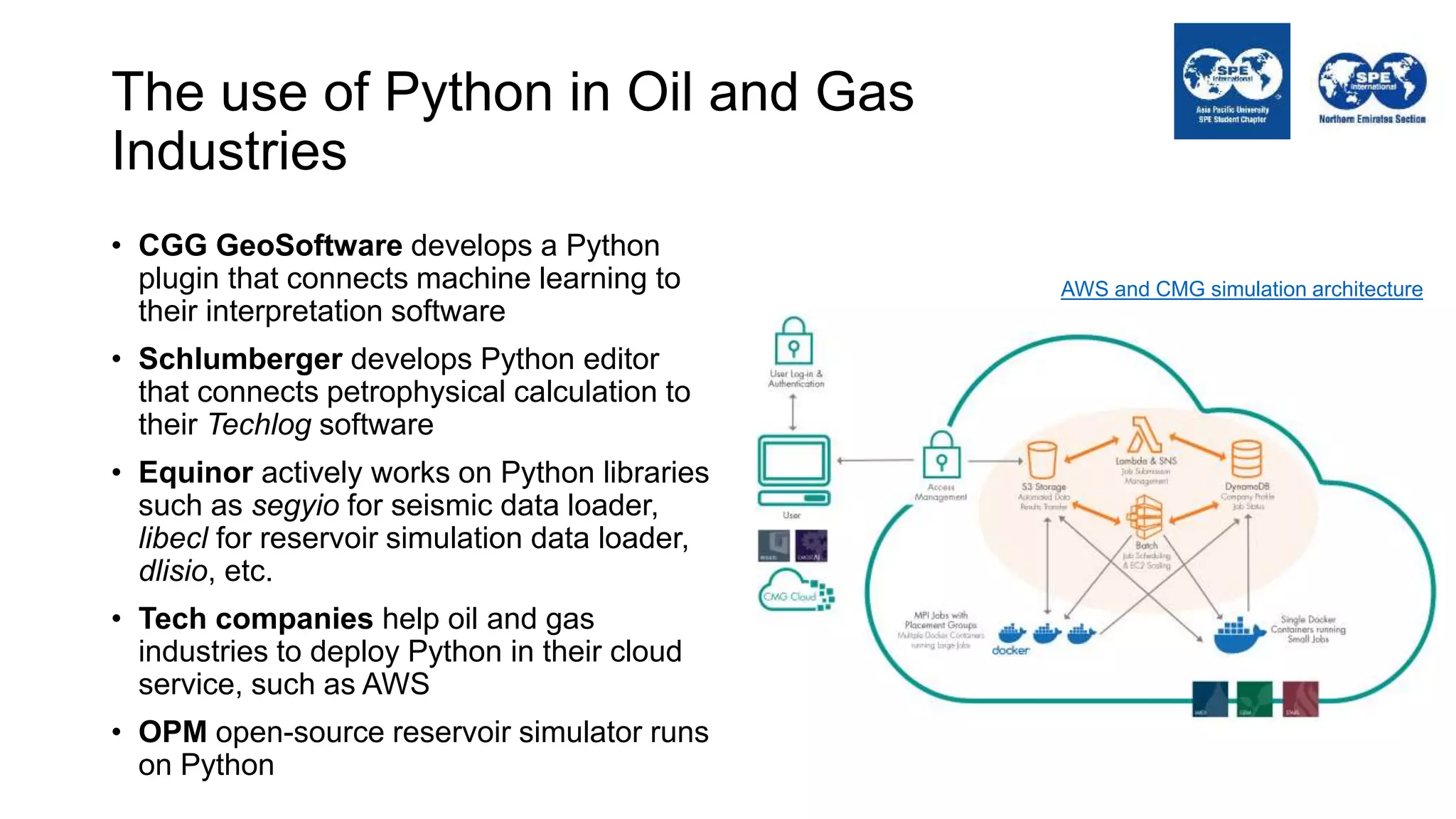 Python Awareness for Exploration and Production Students and ...