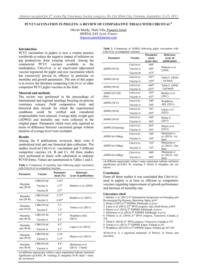 Apvs2013 02 merdy et al.-comparison circovac vs competitors on adwg ...