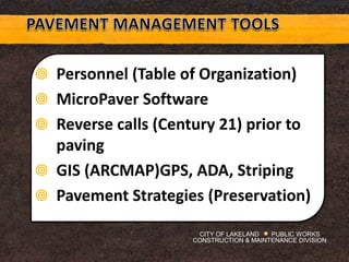 Tools for Pavement Preservation | PPT