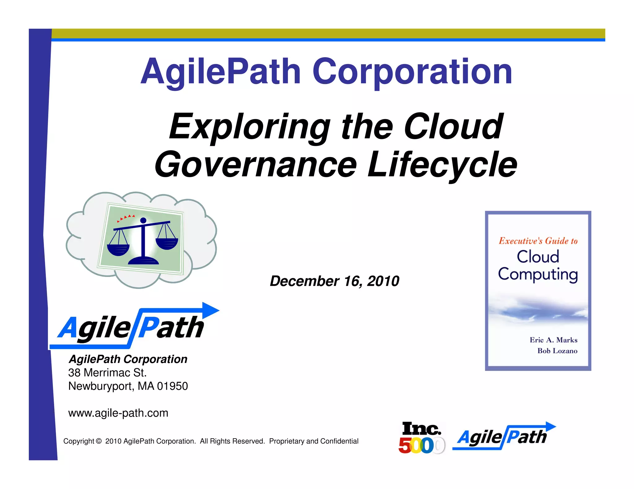 AgilePath's Live Webinar: Exploring the Cloud Governance Lifecycle Dec ...