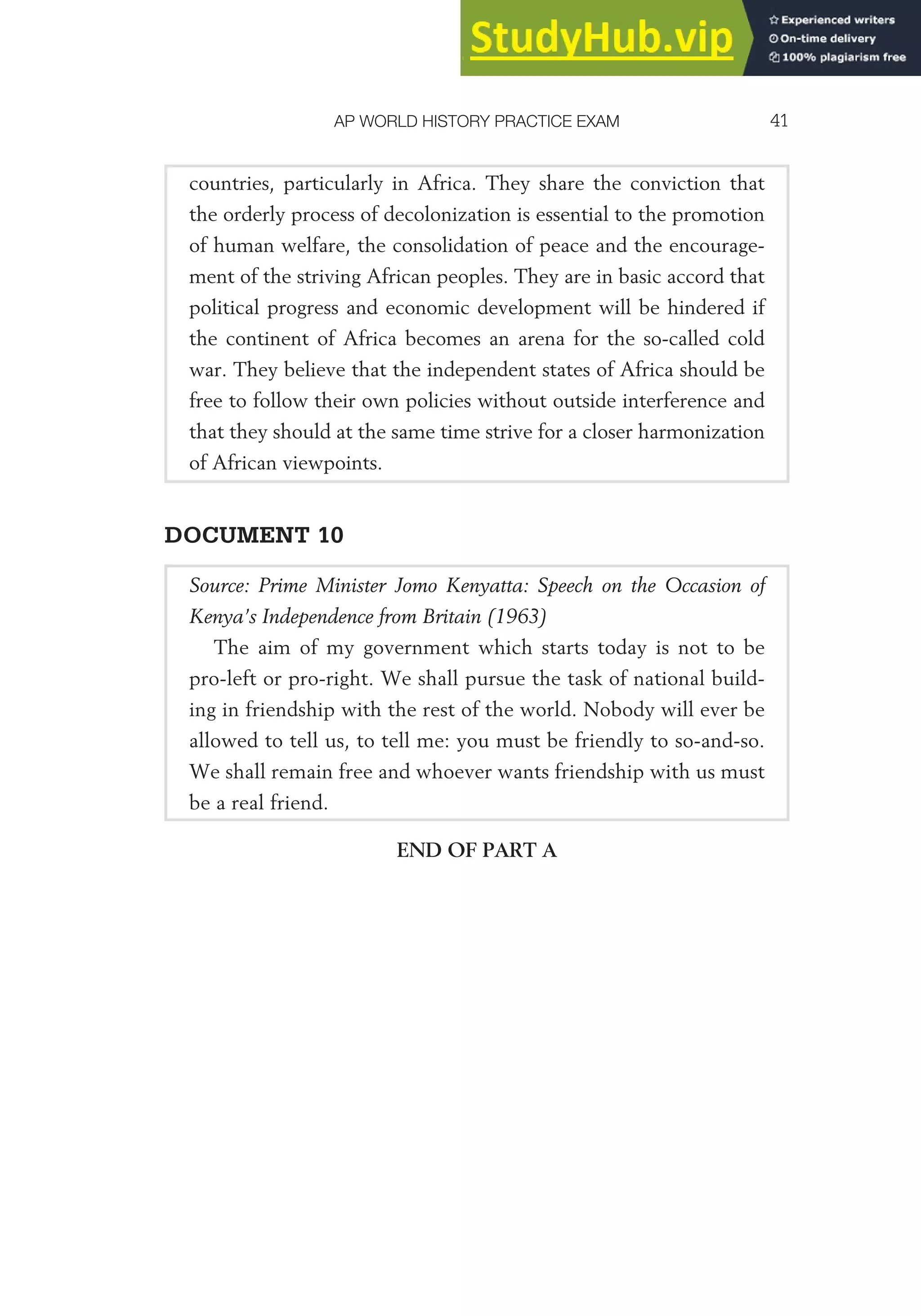 AP World History Practice Exam Section I Multiple-Choice Questions ...