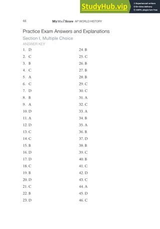 AP World History Practice Exam Section I Multiple-Choice Questions ...