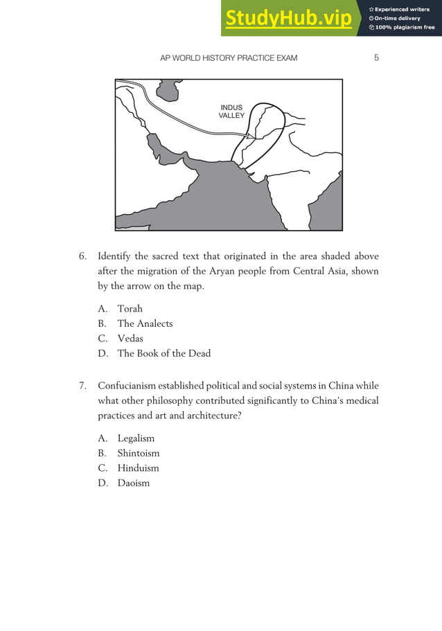 AP World History Practice Exam Section I Multiple-Choice Questions ...