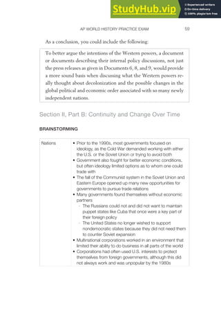AP World History Practice Exam Section I Multiple-Choice Questions ...