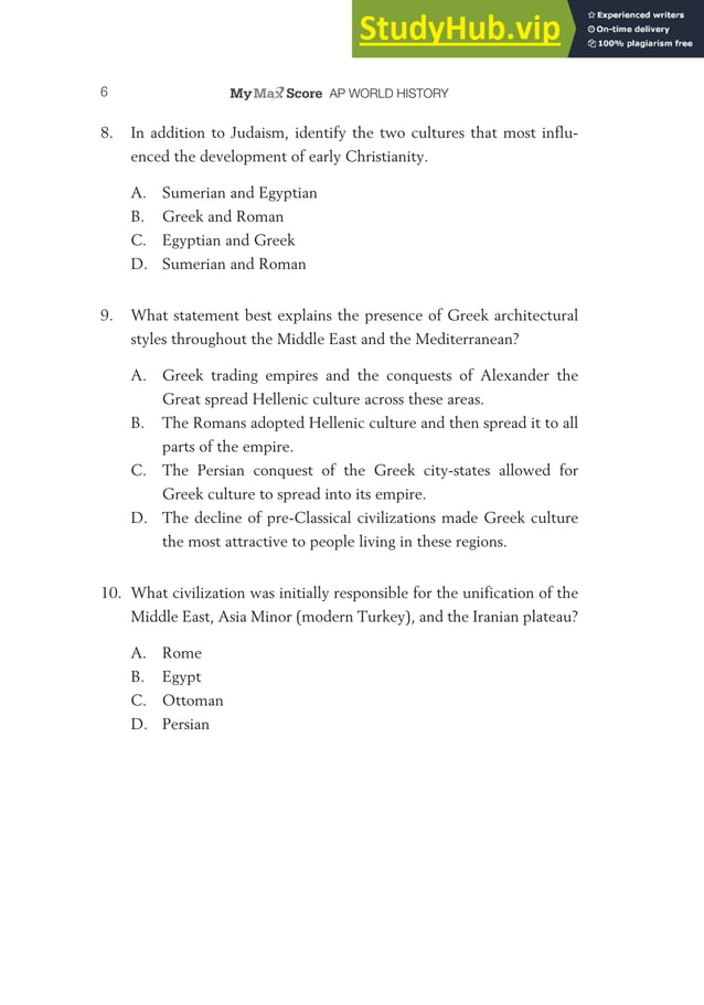 AP World History Practice Exam Section I Multiple-Choice Questions ...