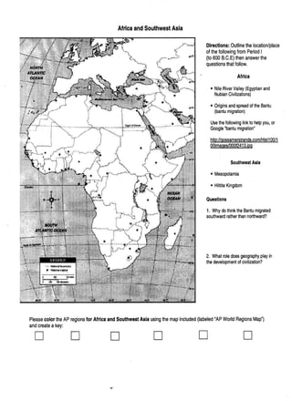AP World History Summer Map Assignment | PDF