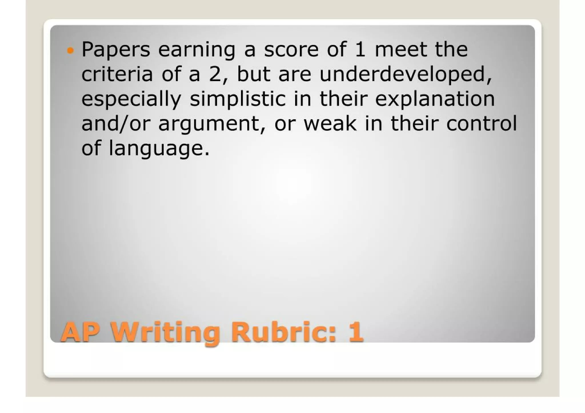 AP Writing Rubric | PPT