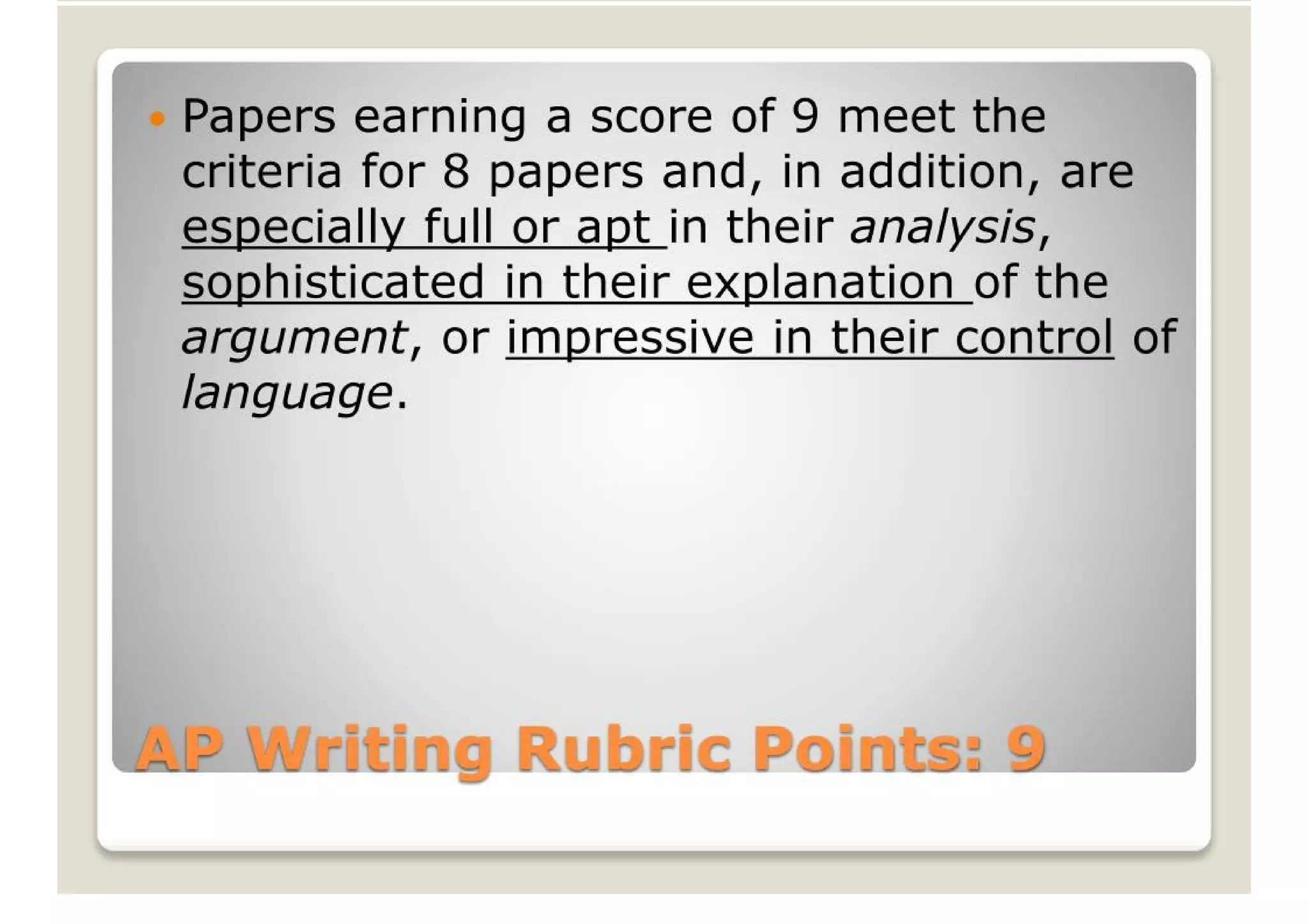 AP Writing Rubric | PPT