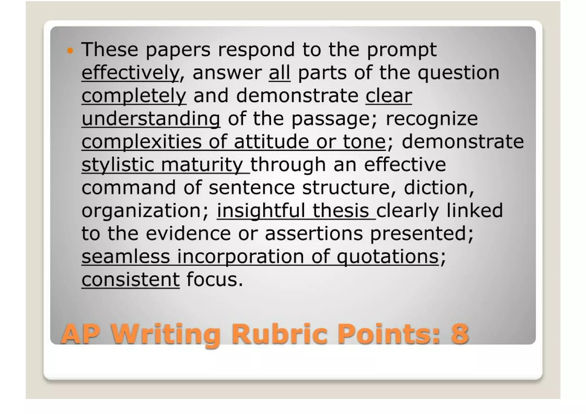 AP Writing Rubric | PPT