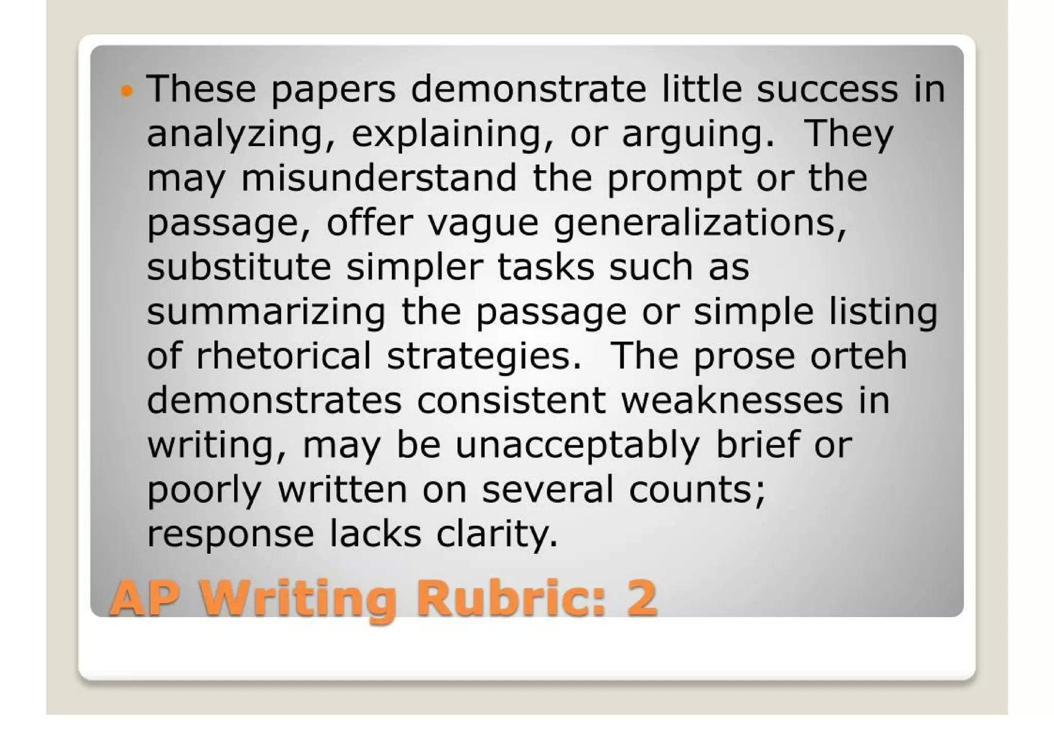 AP Writing Rubric | PPT