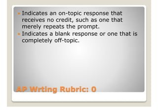 AP Writing Rubric | PPT