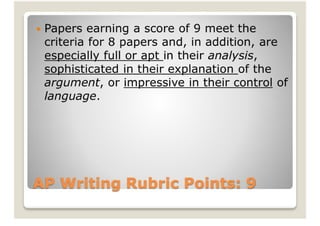AP Writing Rubric | PPT