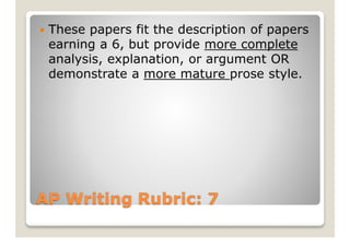 AP Writing Rubric | PPT