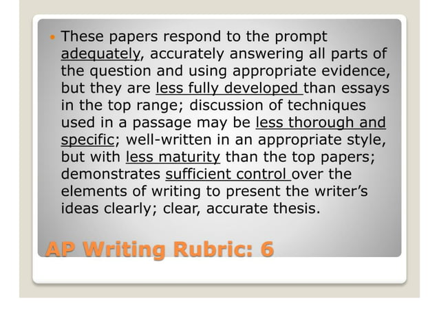 AP Writing Rubric | PPT
