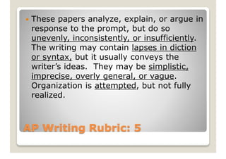 AP Writing Rubric | PPT